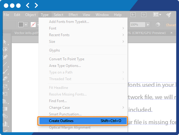 How do I convert text to outlines? - Claws Custom Boxes